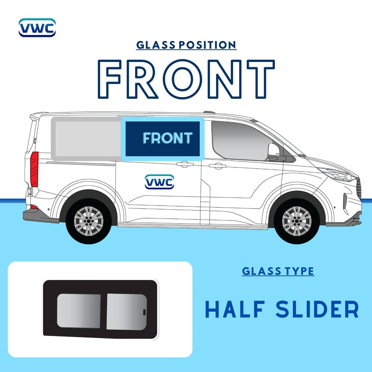 Ford Transit Custom 2024-Current Right Driver Side Window SWB – Van ...