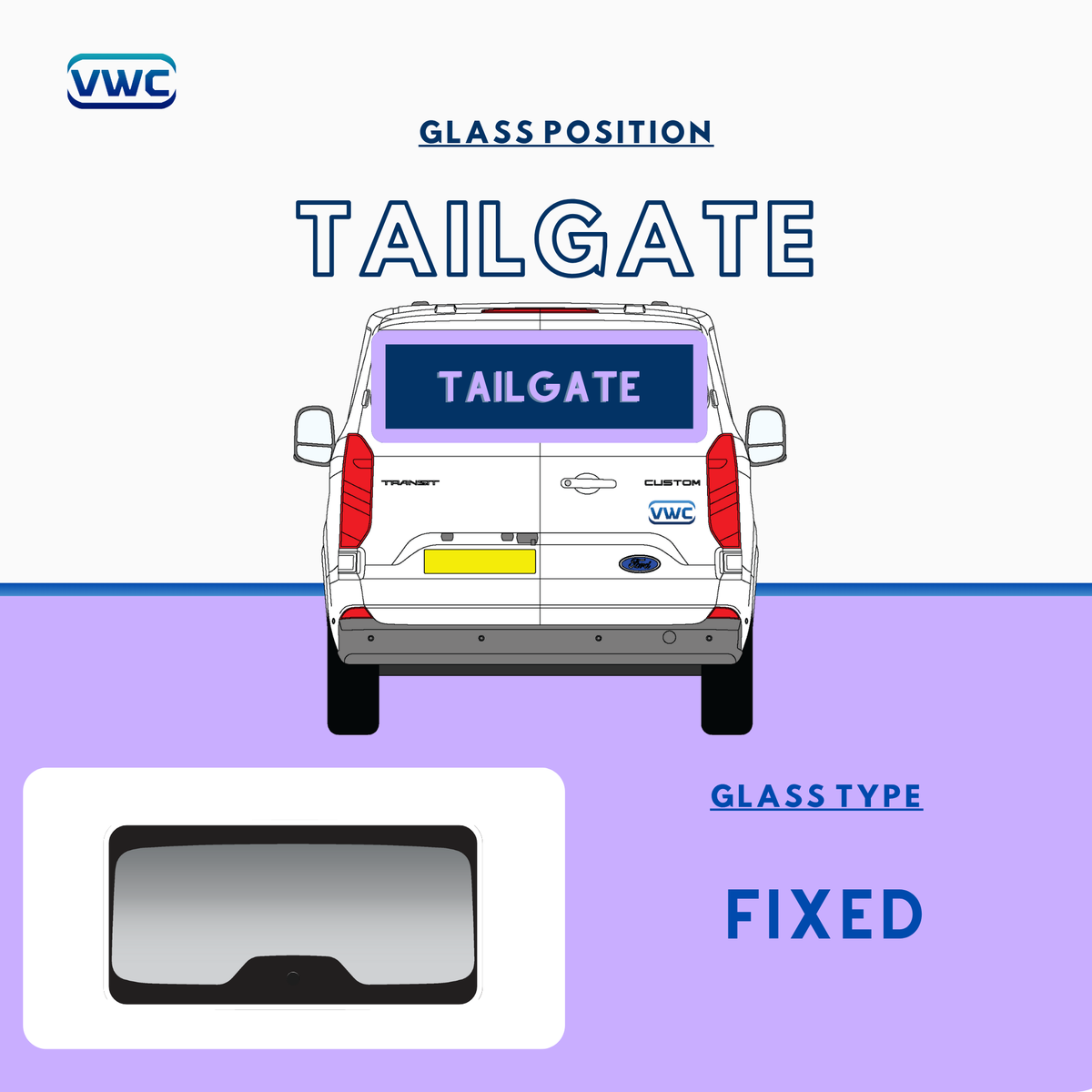 Ford Transit Custom 2024-Current Tailgate – Van Window Company