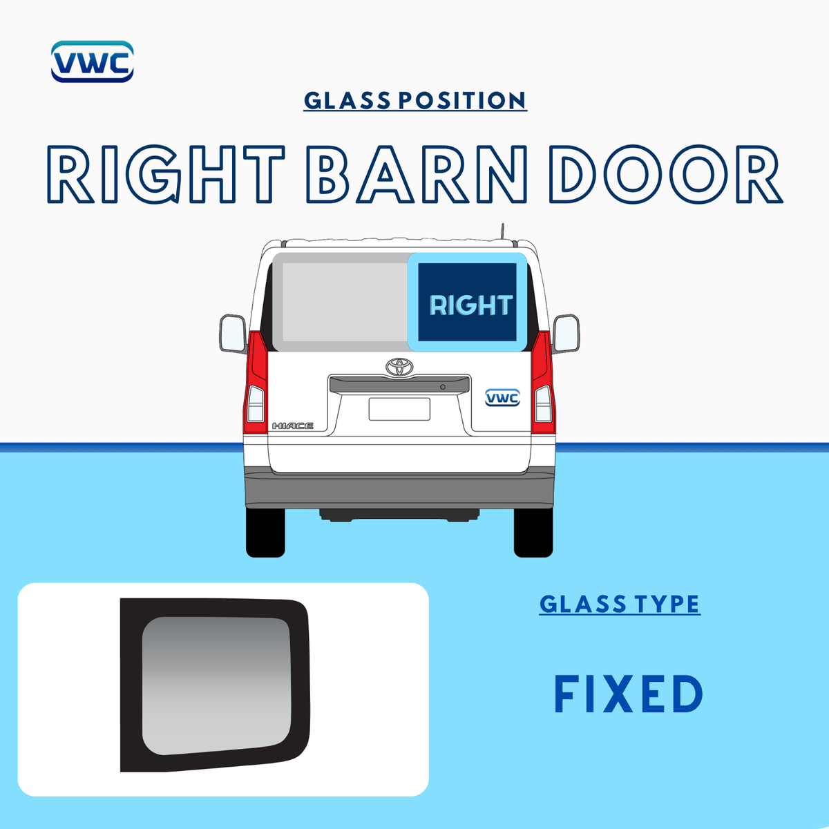 Toyota Powervan (Hiace) 1996-2011 Barn Doors – Van Window Company