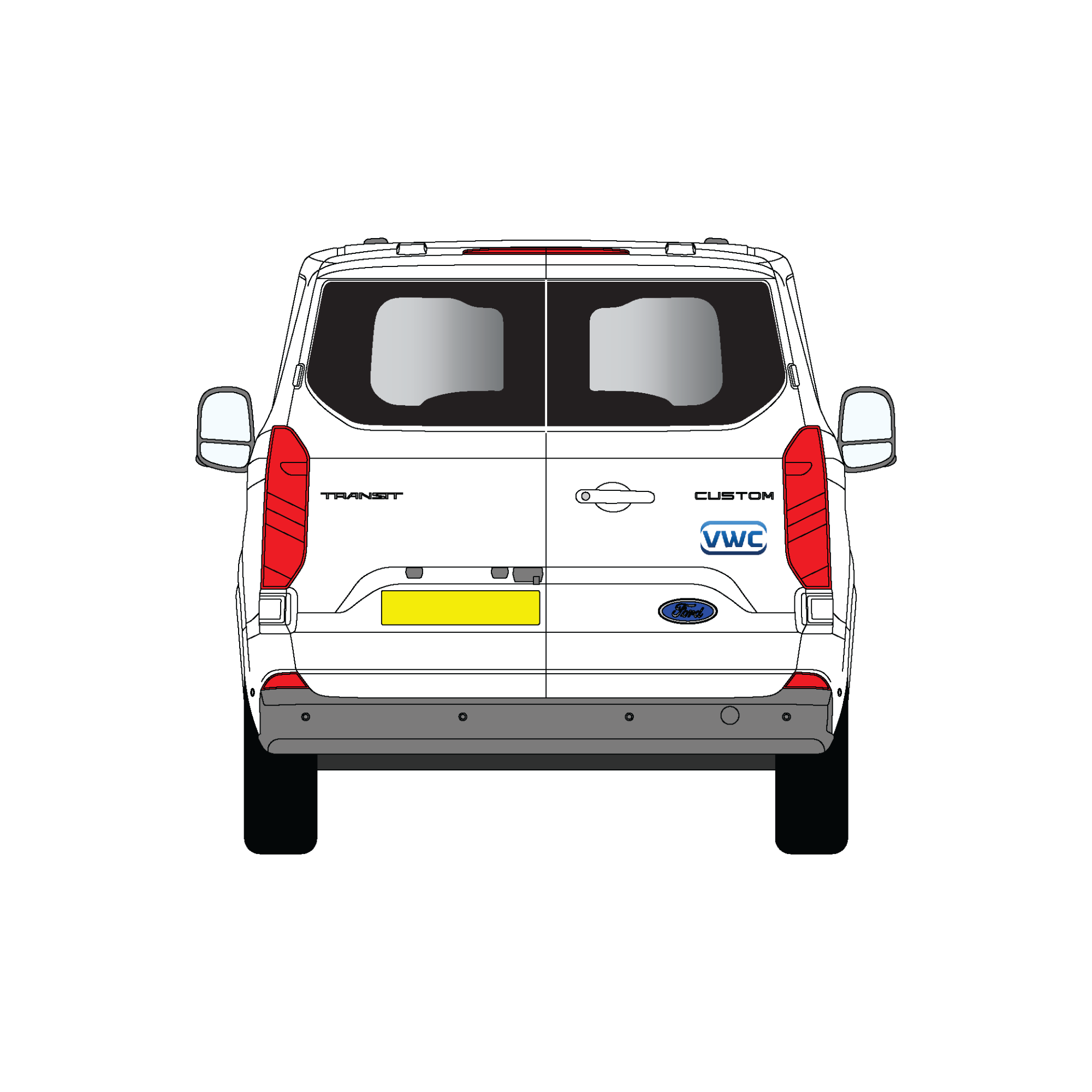 Ford Transit Custom 2024-Current Barn Doors – Van Window Company