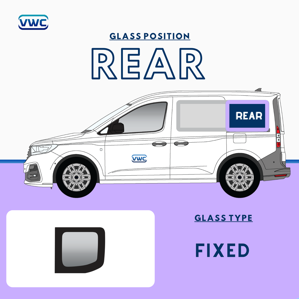 Ford Transit Connect 2002-2013 Left Passenger Side Window SWB – Van ...