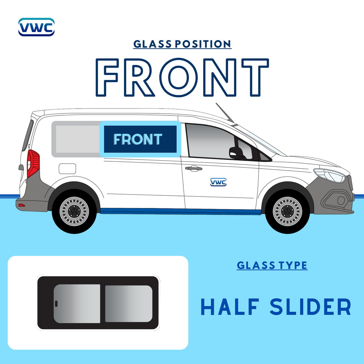 Mercedes Citan 2012-2021 Right Driver Side Window XLWB – Van Window Company
